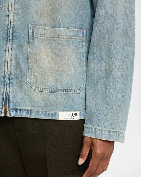 GOLDEN GOOSE Distressed Full-zip Denim Jacket
