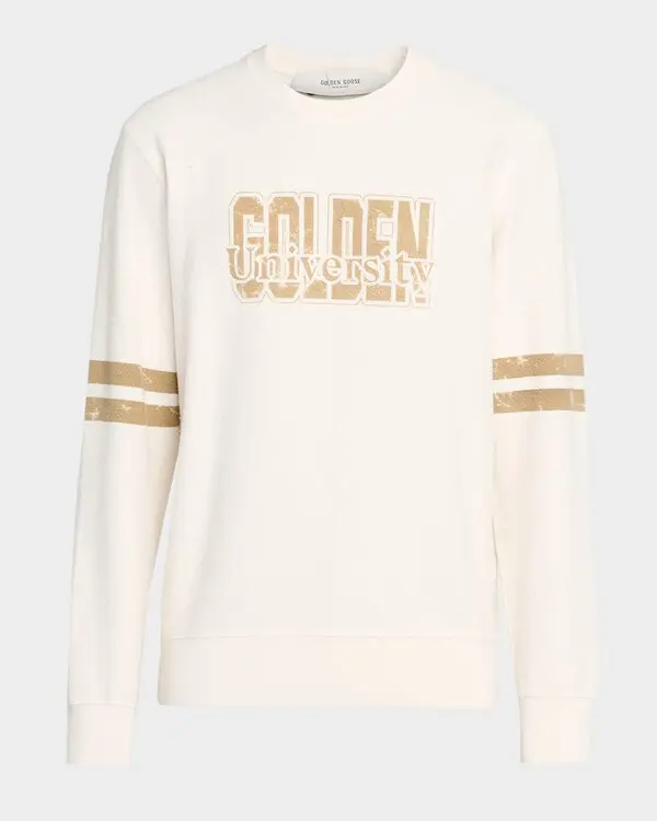 Golden Goose Cotton Fleece 'golden University' Sweatshirt - Artic Wolf