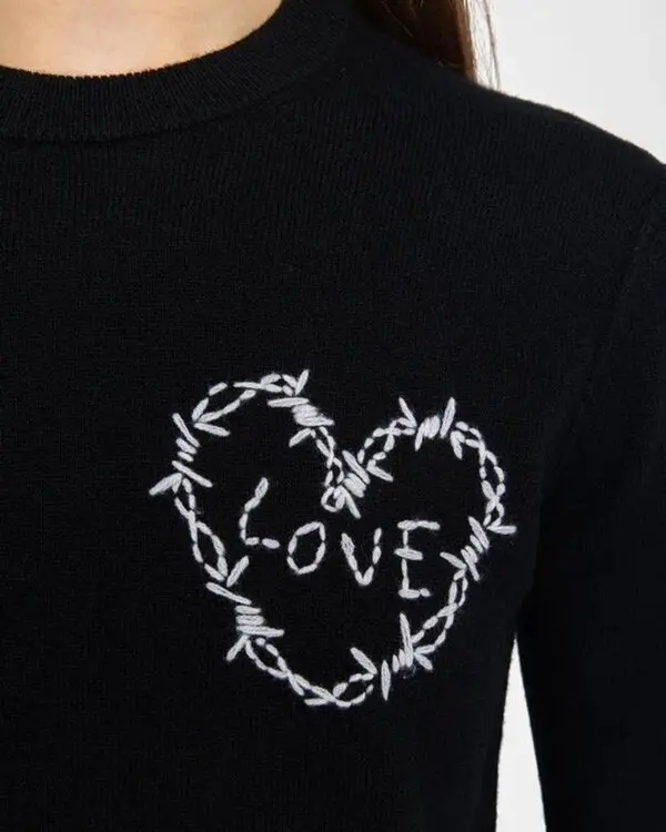 Zadig&Voltaire Kendy Heart Embroidered Sweater - Black