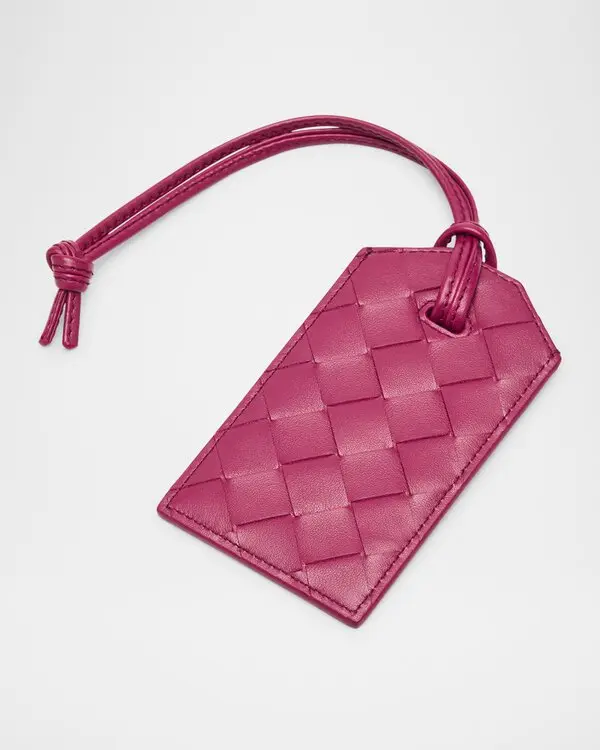 Bottega Veneta Leather Tag Holder - Cinnabar
