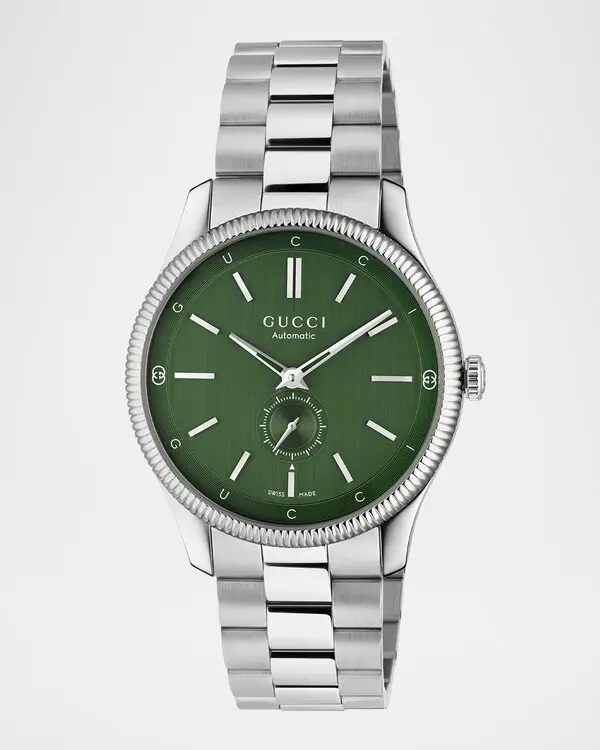 Gucci G Timeless 40mm Stainless Steel Bracelet Watch - Green