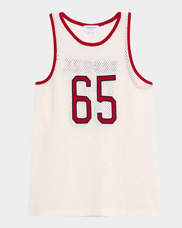 Thom Browne Cashmere Mesh Basketball Jersey - White