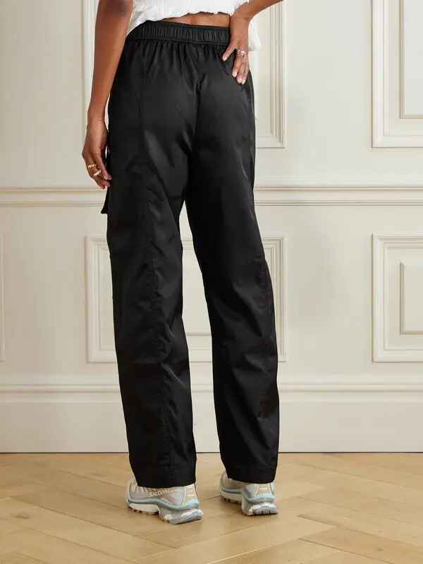 GANNI Duchesse-satin Cargo Pants - Black