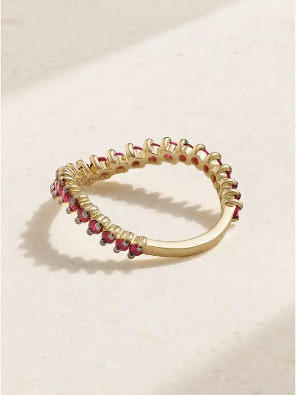 Yvonne Léon Alliance 9-karat Gold Ruby Ring