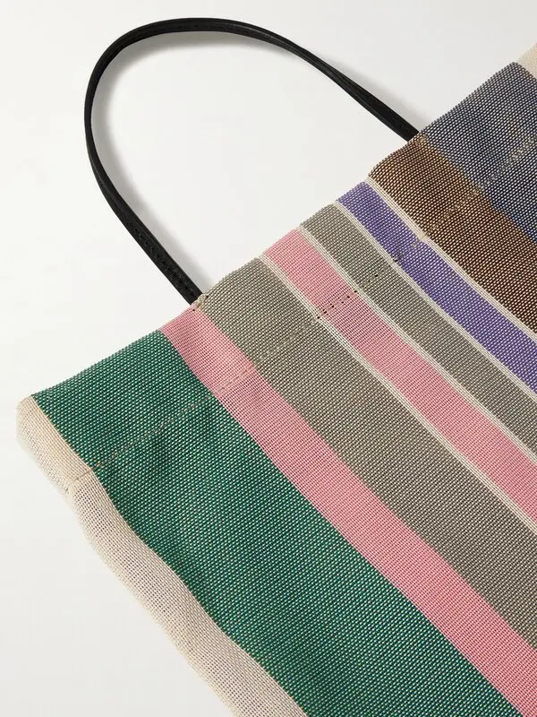 THE ROW Barn Mini Striped Mesh Tote