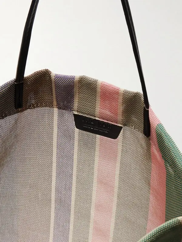 THE ROW Barn Mini Striped Mesh Tote