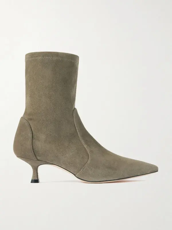 STUART WEITZMAN Naomu Suede Ankle Boots - Brown