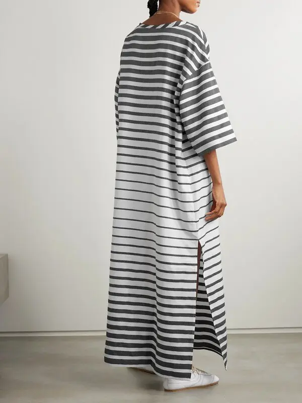 MARRAKSHI LIFE Striped Cotton-blend Maxi Dress