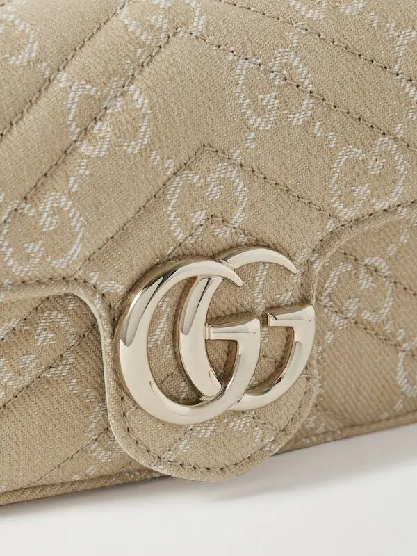 Gucci Gg Marmont 2.0 Matelassé Canvas-jacquard Shoulder Bag - Neutrals