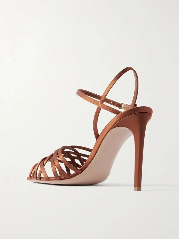GIANVITO ROSSI Kerry 95 Satin Sandals - Orange