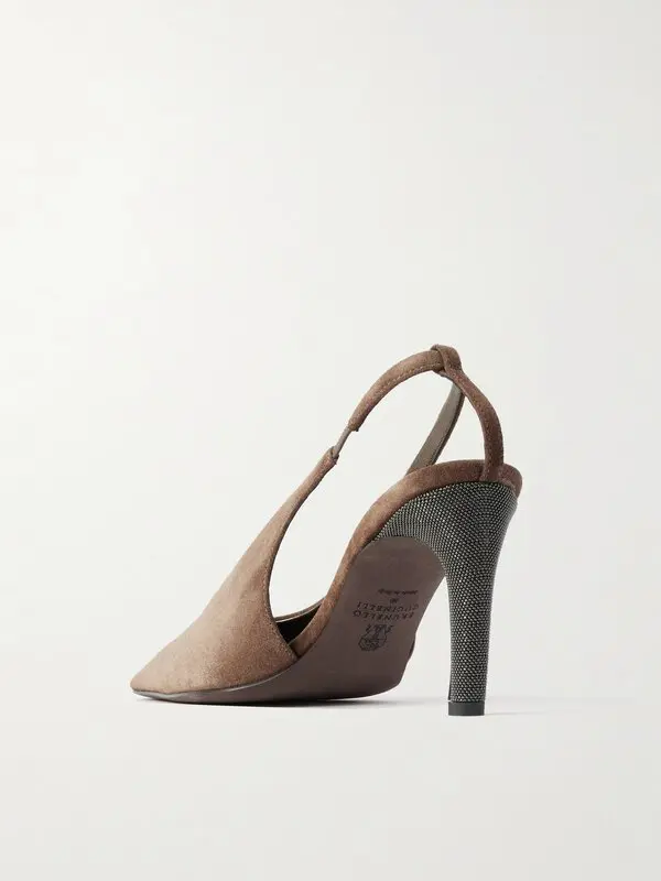 Brunello Cucinelli Bead-embellished Slingback Pumps