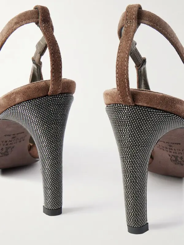 Brunello Cucinelli Bead-embellished Slingback Pumps