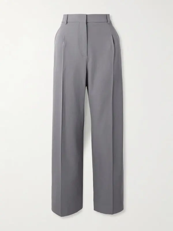 Alaïa Pleated Wool-gabardine Straight-leg Capri Pants
