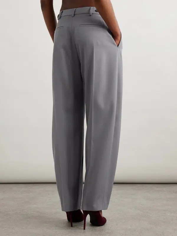 Alaïa Pleated Wool-gabardine Straight-leg Capri Pants