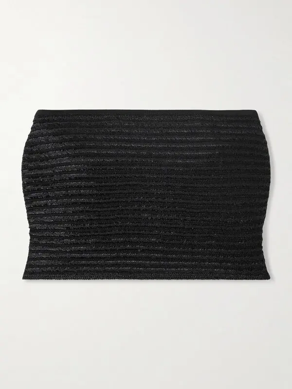 Alaïa Cropped Ribbed-knit Bandeau Top