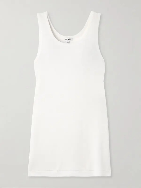 Alaïa Cotton-blend Mini Dress - White