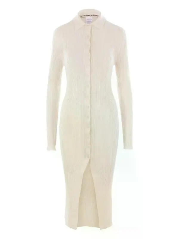 META CAMPANIA COLLECTIVE Rib-knit Button Midi Dress