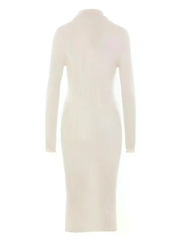 META CAMPANIA COLLECTIVE Rib-knit Button Midi Dress