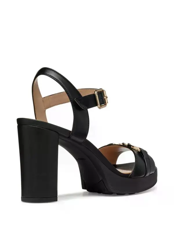 Geox 85mm Walk Pleasure Platform Sandals - Black