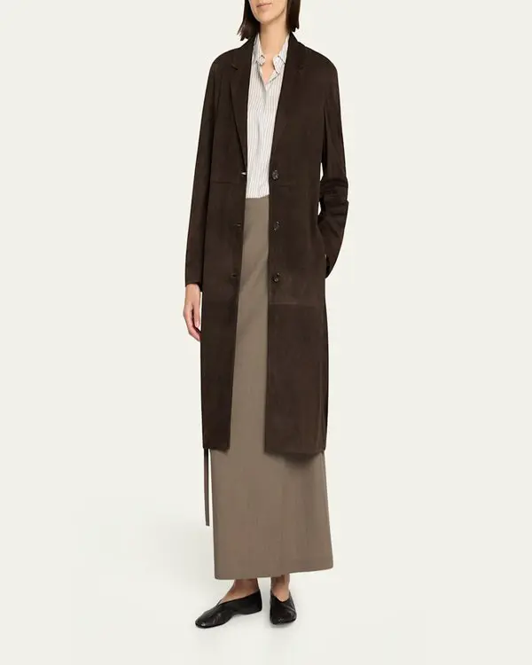 THE ROW Babilonia Suede Belted Coat