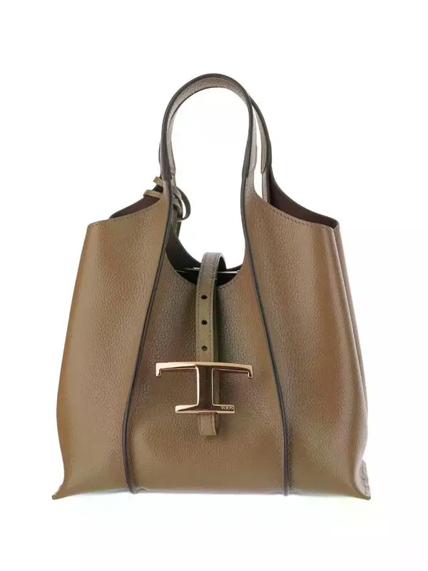 TOD'S Leather T-buckle Shoulder Bag - Brown