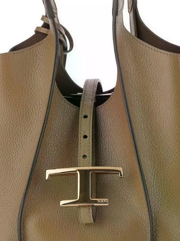 TOD'S Leather T-buckle Shoulder Bag - Brown