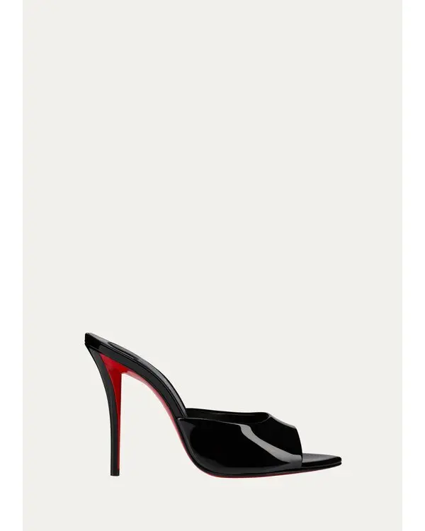 CHRISTIAN LOUBOUTIN 100mm Miss Z Leather Mule Sandals - Black