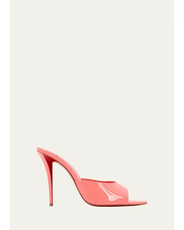 CHRISTIAN LOUBOUTIN 100mm Miss Z Leather Mule Sandals - Grapefruit