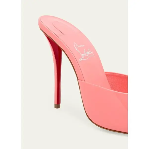 CHRISTIAN LOUBOUTIN 100mm Miss Z Leather Mule Sandals - Grapefruit