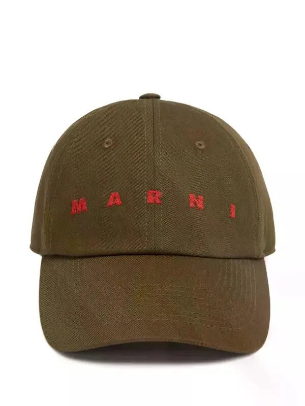 Marni Logo Embroidered Baseball Cap - Green