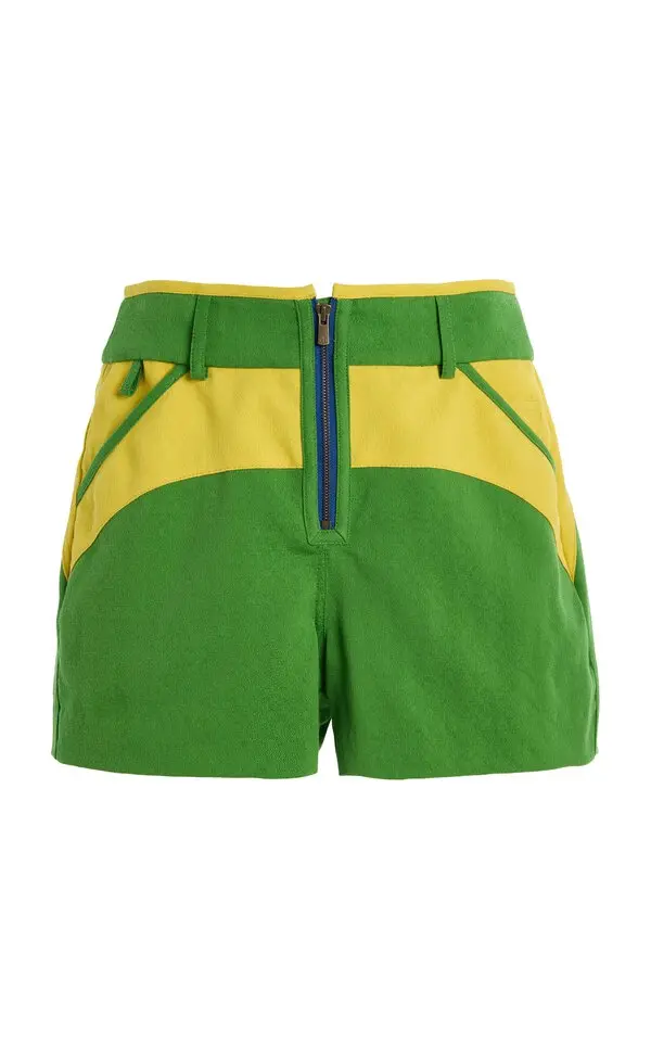 Rosie Assoulin Ride Or Fly Cotton-blend Shorts - Green
