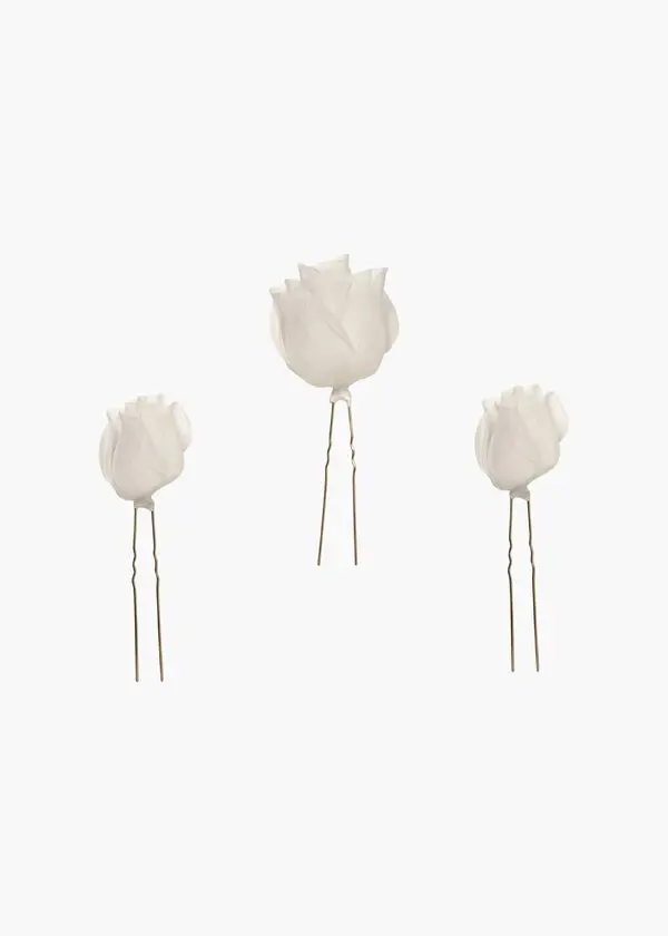 JENNIFER BEHR Rosalia Hairpins Set Of 3 - Cream