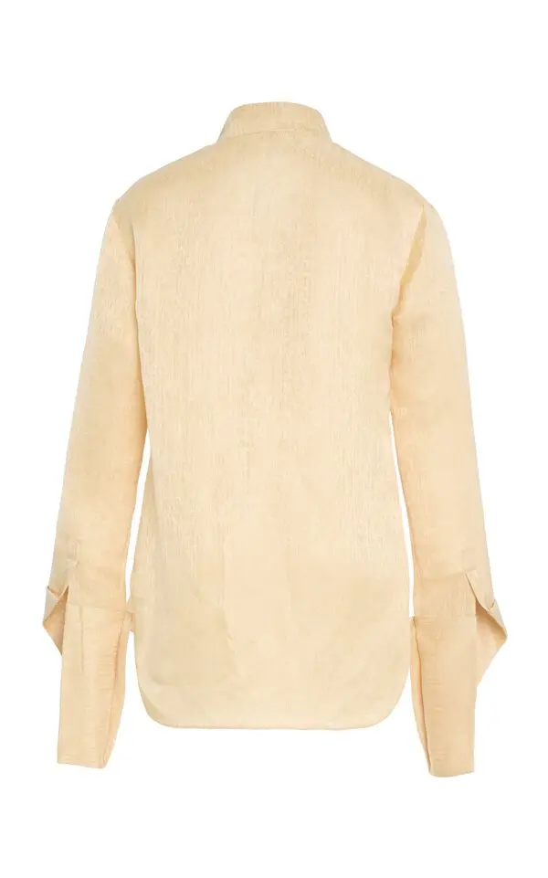 Rosie Assoulin French Cuff Jacquard Silk-blend Shirt - Ivory