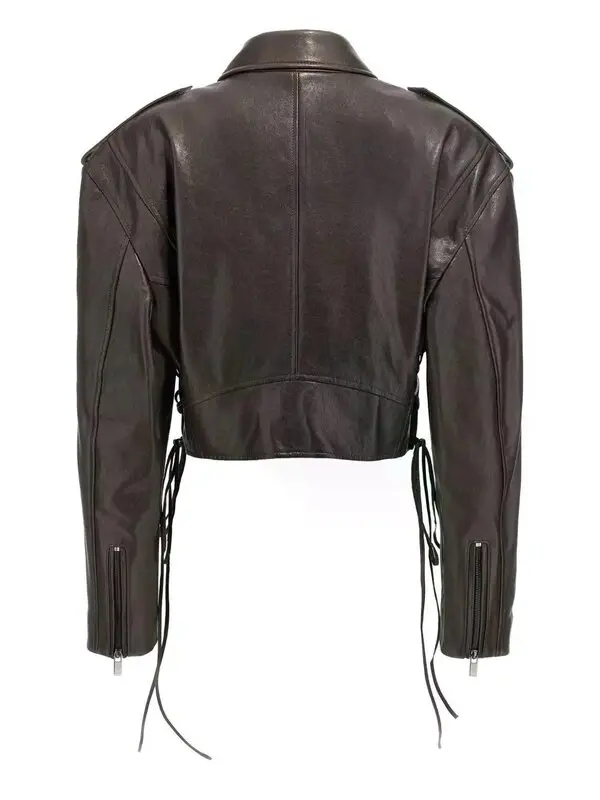 Magda Butrym 19 Side-zip Lace-up Leather Jacket