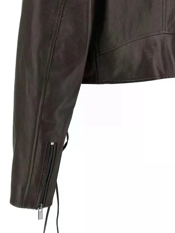 Magda Butrym 19 Side-zip Lace-up Leather Jacket