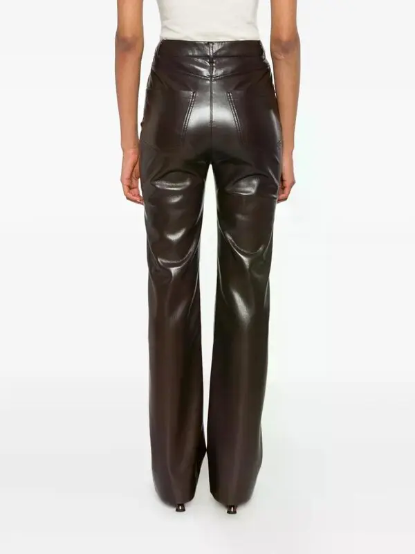 Nanushka Five-pocket Leather Trousers - Brown