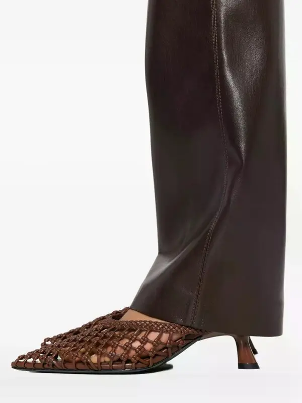 Nanushka Five-pocket Leather Trousers - Brown