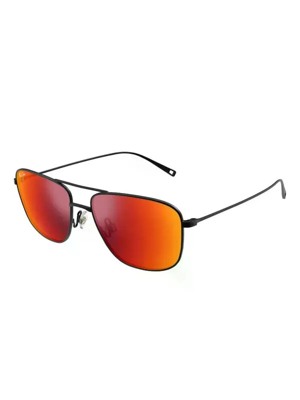 Maui Jim Mikioi Titanium Rectangular Sunglasses