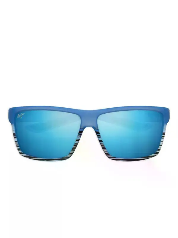 Maui Jim Alenuihaha Striped Square Sunglasses - Blue