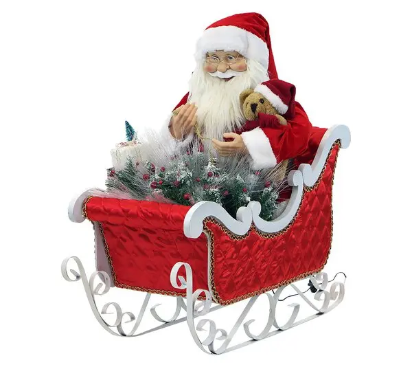 CHRISTMAS TIME 28 Music, Lights, And Motion Animated Santa - One-color