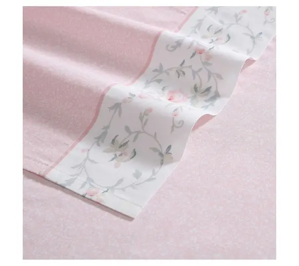 Laura Ashley Victorian Scroll Pink Queen Sheet Et