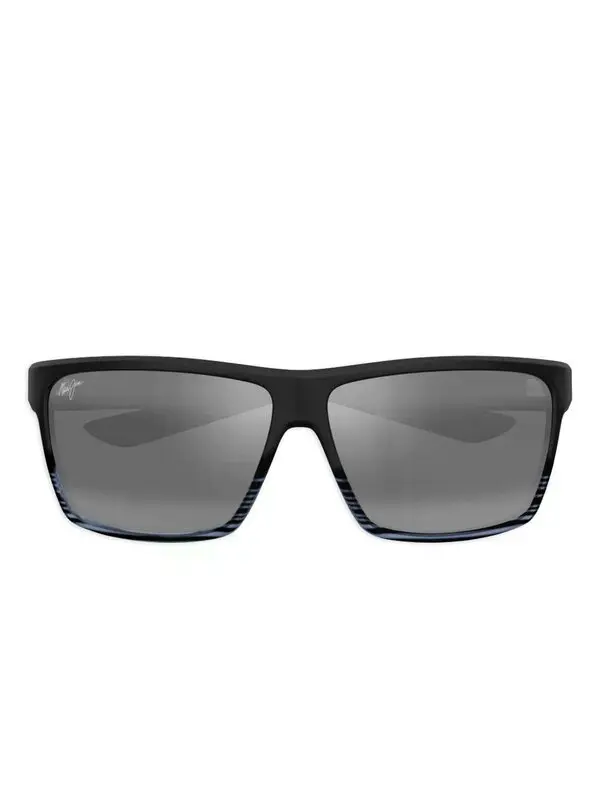 Maui Jim Alenuihaha Striped Square Sunglasses - Black