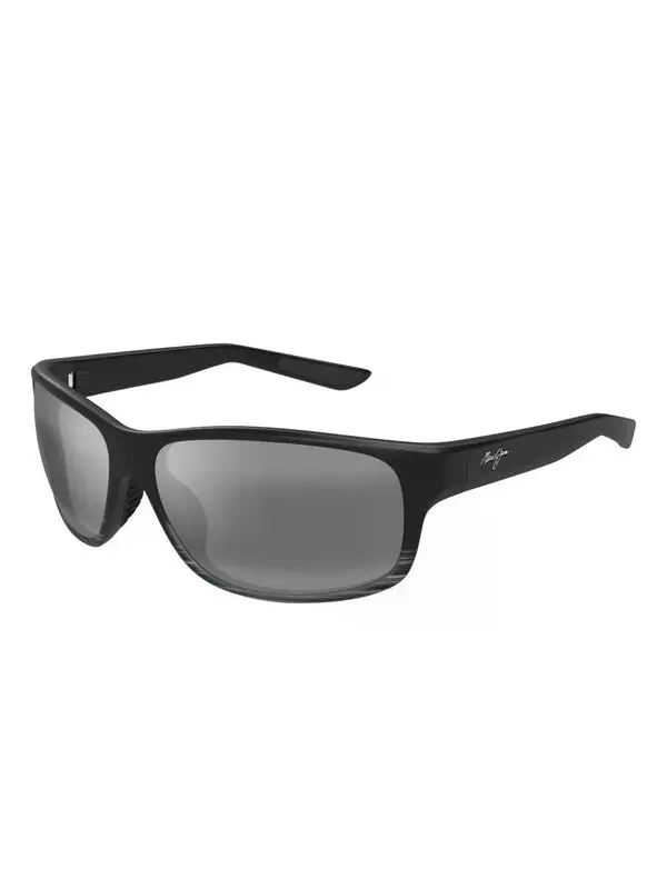 Maui Jim Kaiwi Striped Rectangle Sunglasses - Black