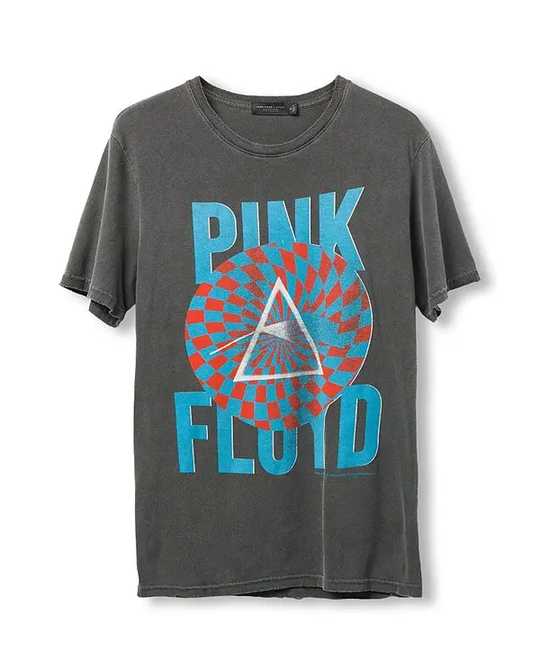 Junk Food Clothing Pink Floyd Circle Pattern Vintage Tee - Vintage Black
