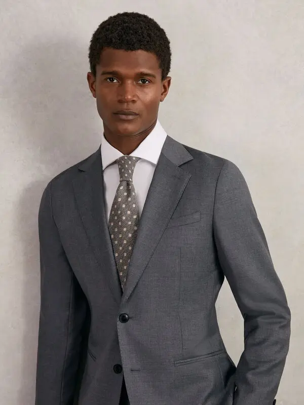 REISS Tullio Wool-silk Floral-medallion Tie