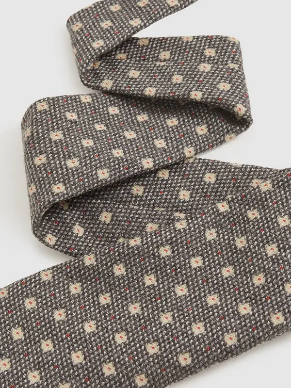 REISS Tullio Wool-silk Floral-medallion Tie