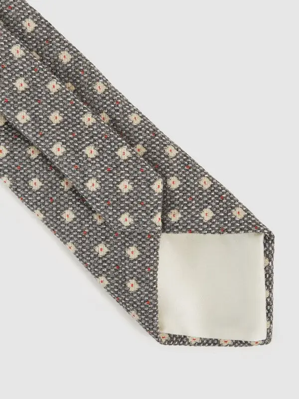 REISS Tullio Wool-silk Floral-medallion Tie