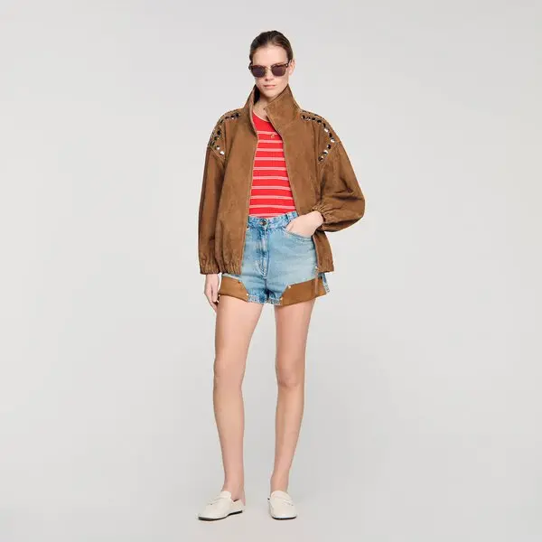 Sandro Striped Ribbed Knit Vest Top