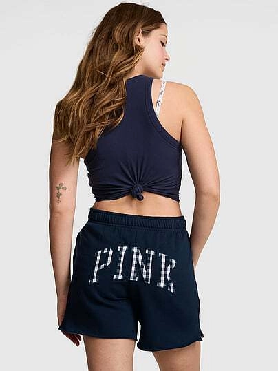 Pink Campus Fleece Shorts - Blue