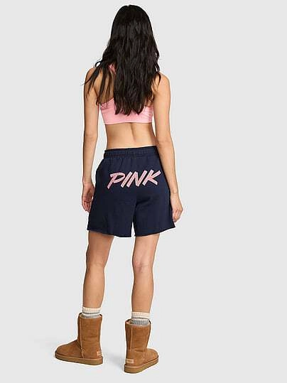 Pink Campus Fleece Shorts - Blue